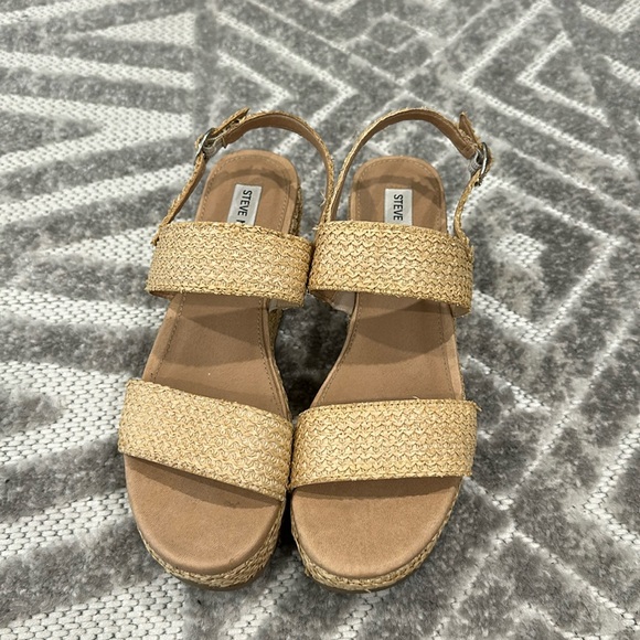 Steve Madden | Shoes | Steve Madden Raffia Platform Sandal | Poshmark